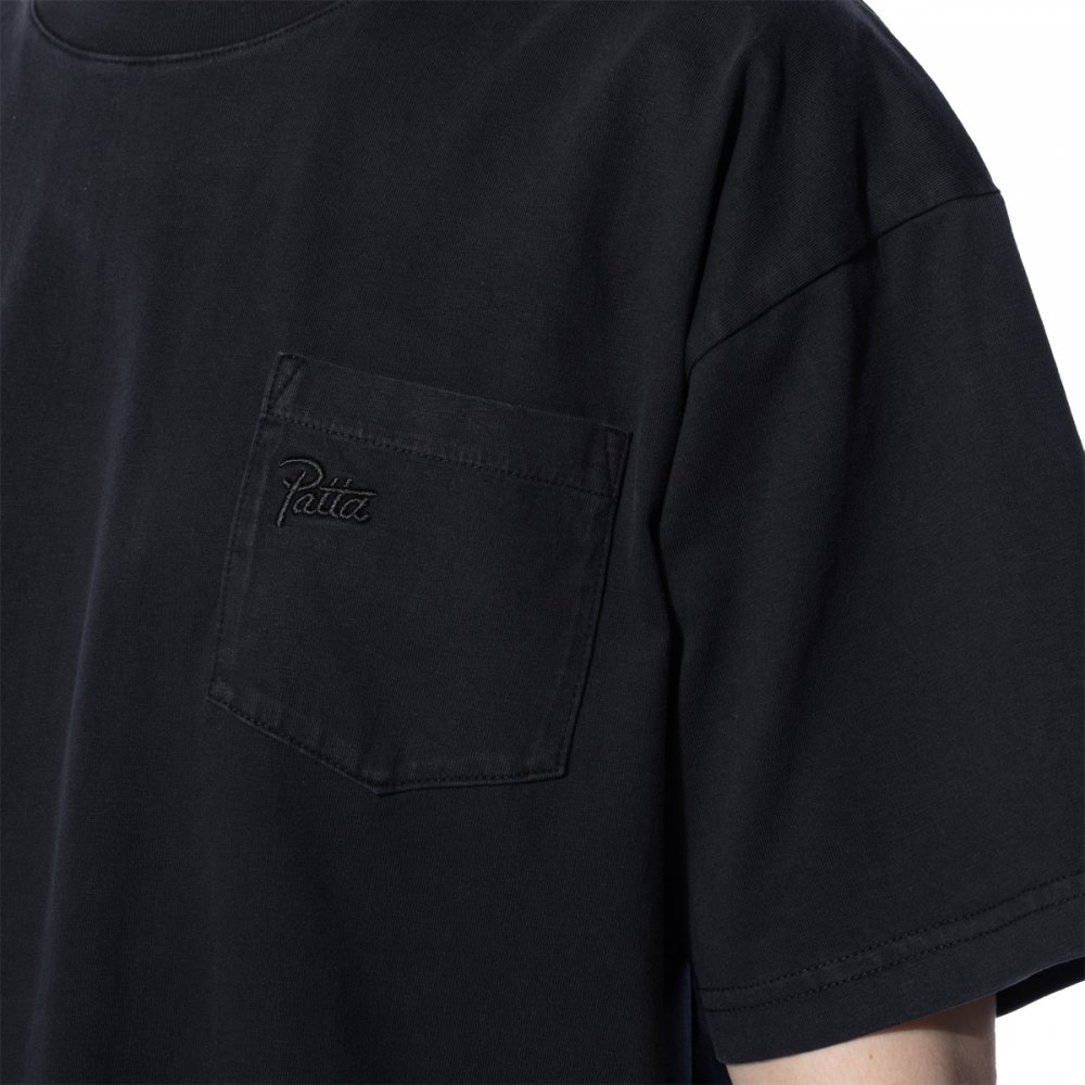 T-shirt Patta Basic Washed Pocket T-shirt 'Black' (WSH-PTS-003) | WSS